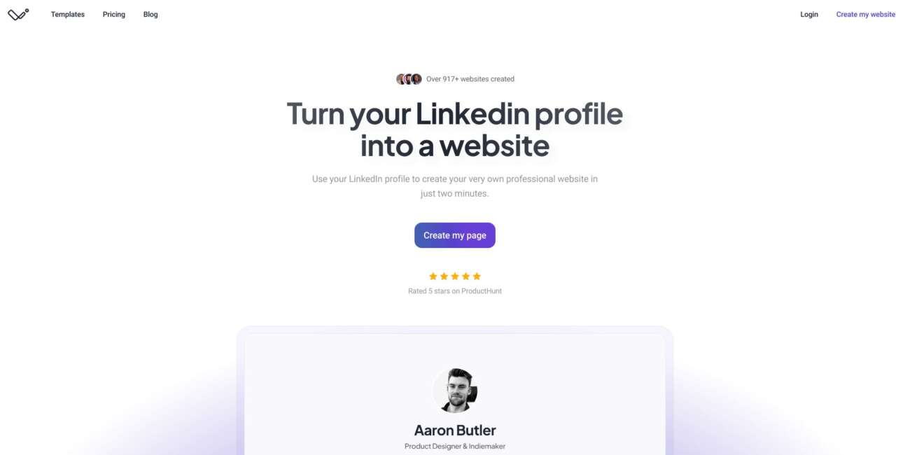 Vitaely – Create Your Professional Bio Link | vitaely.me for LinkedIn